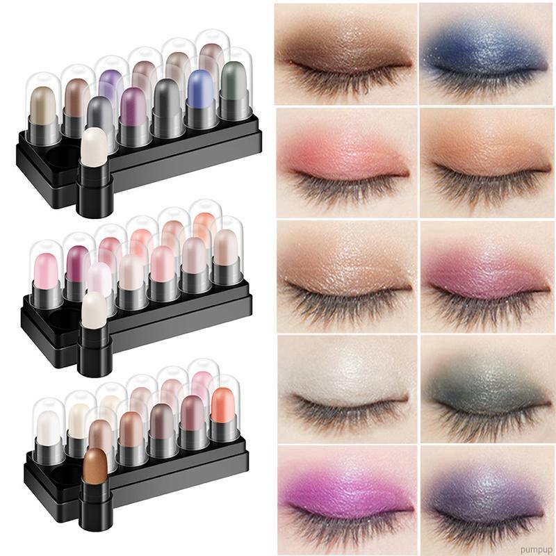 12 Colors Eyeshadow Pen Set Waterproof Long-Lasting Shimmer Glitter Eye ...