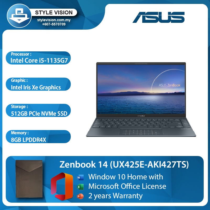 Asus Zenbook 14 UX425E-AKI427TS/AKI477TS Intel Core i5-1135G7/8GB/512GB ...
