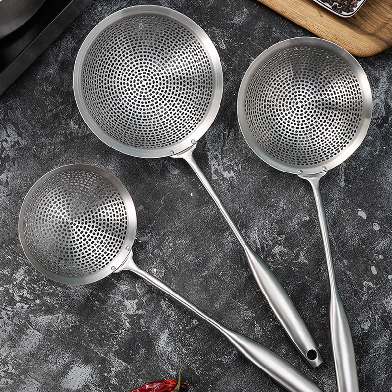 304 Stainless Steel Colander Skimmer Strainer Mesh Deep Fryer Oil Scoop ...