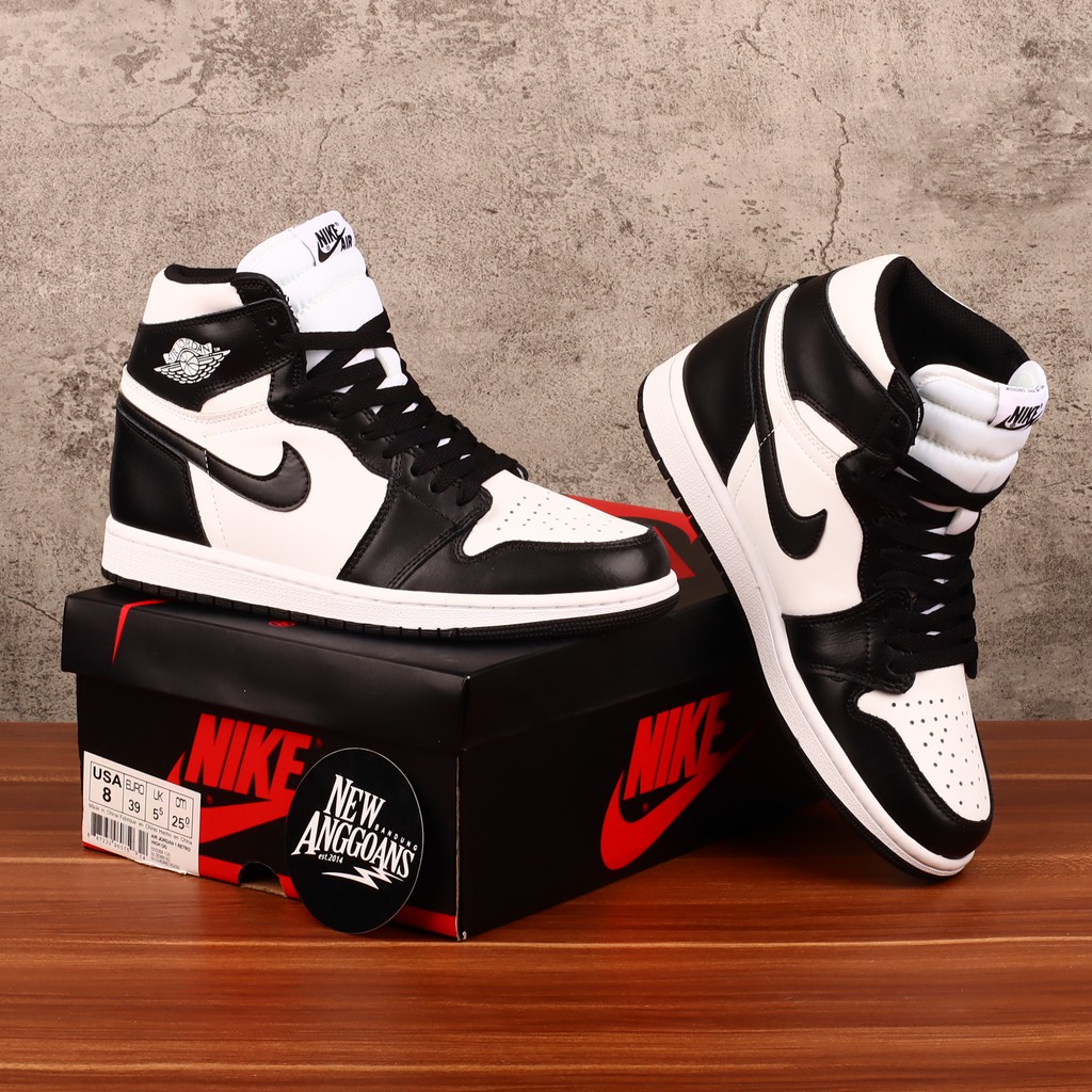 PUTIH HITAM Air Jordan 1 Retro High OG Black Panda White Black White ...