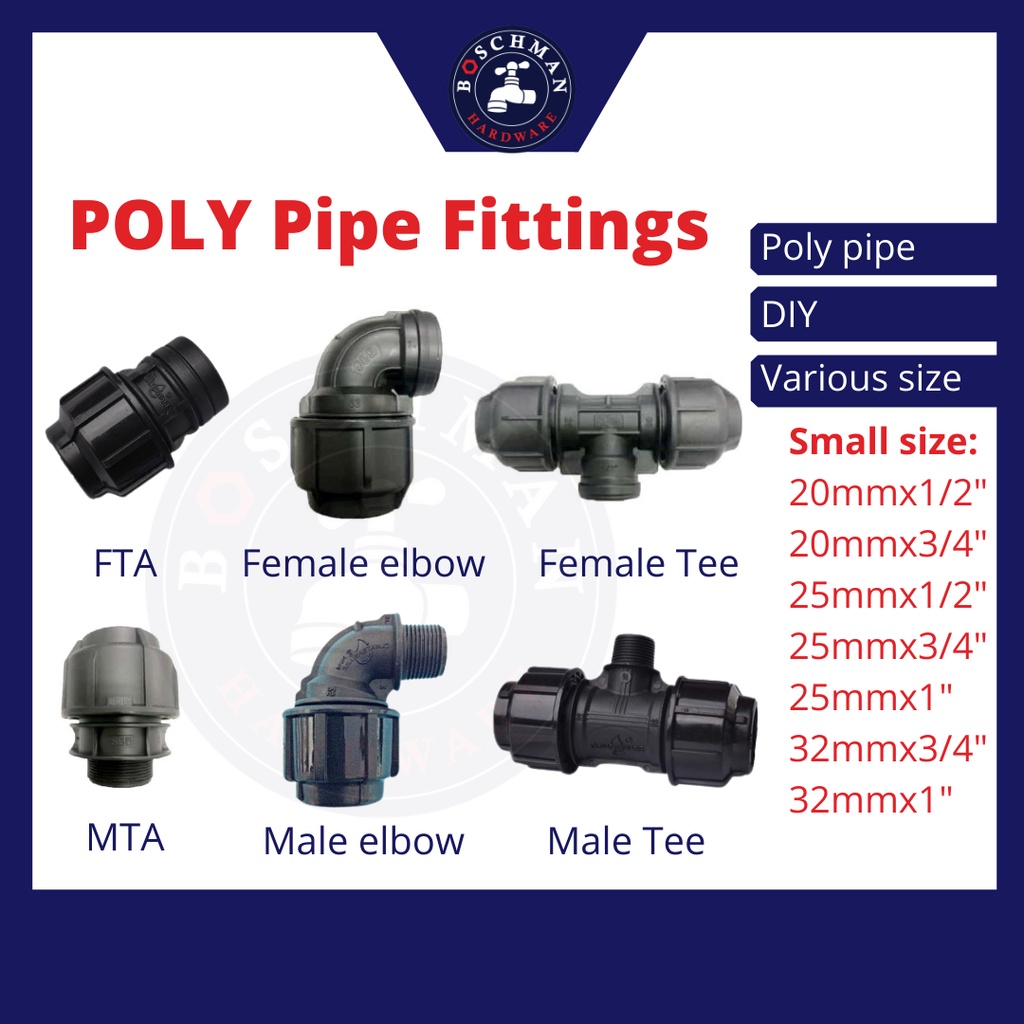 Poly Pipe Fittings Poly Paip Penyambung Poly Fittings Joint Connecter ...