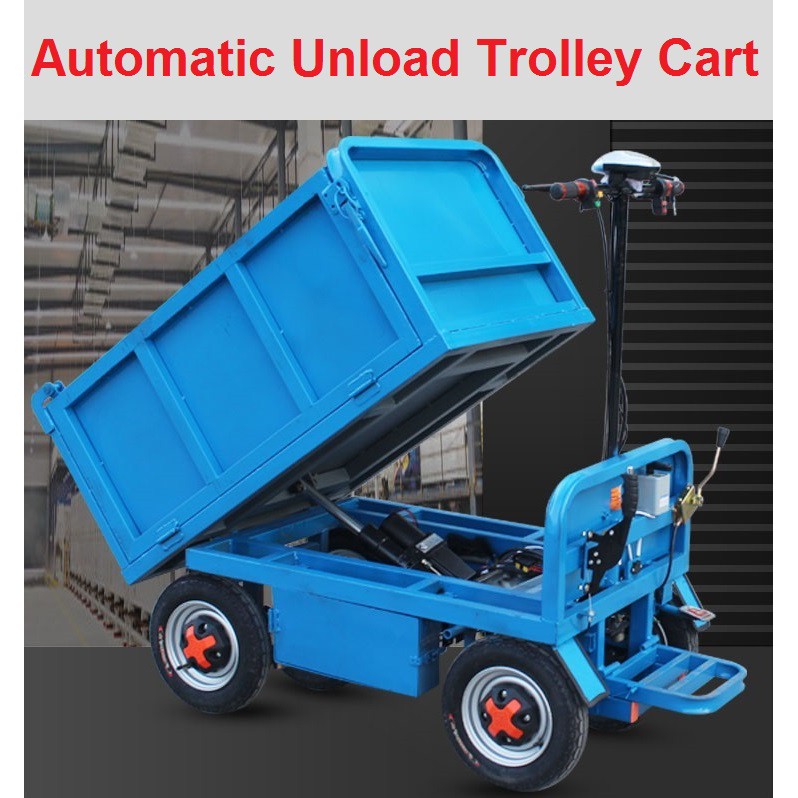 Automatic Unloading Trolley Four Wheel Cargo Cart Truck Rechargeable ...