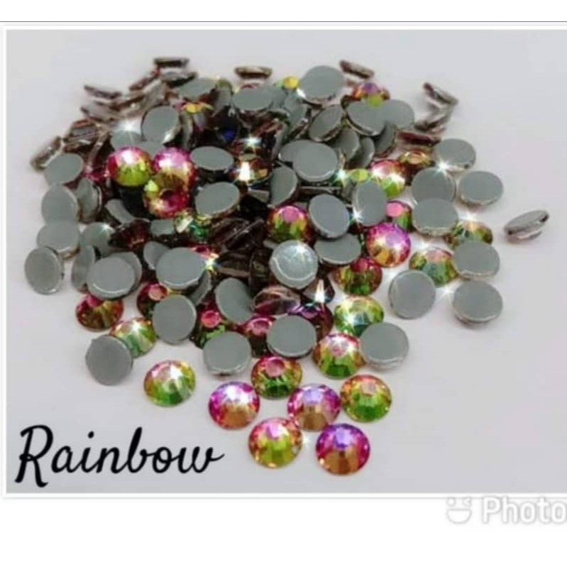 Hotfix Rhinestone Color RAINBOW Batu Tampal Warna Premier Quality Flat ...