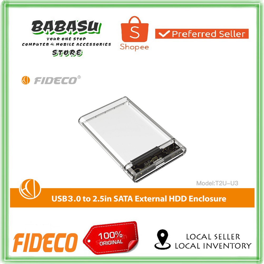 FIDECO USB 3.0 External Hard Drive Enclosure Casing for 2.5 inch 7mm/9 ...