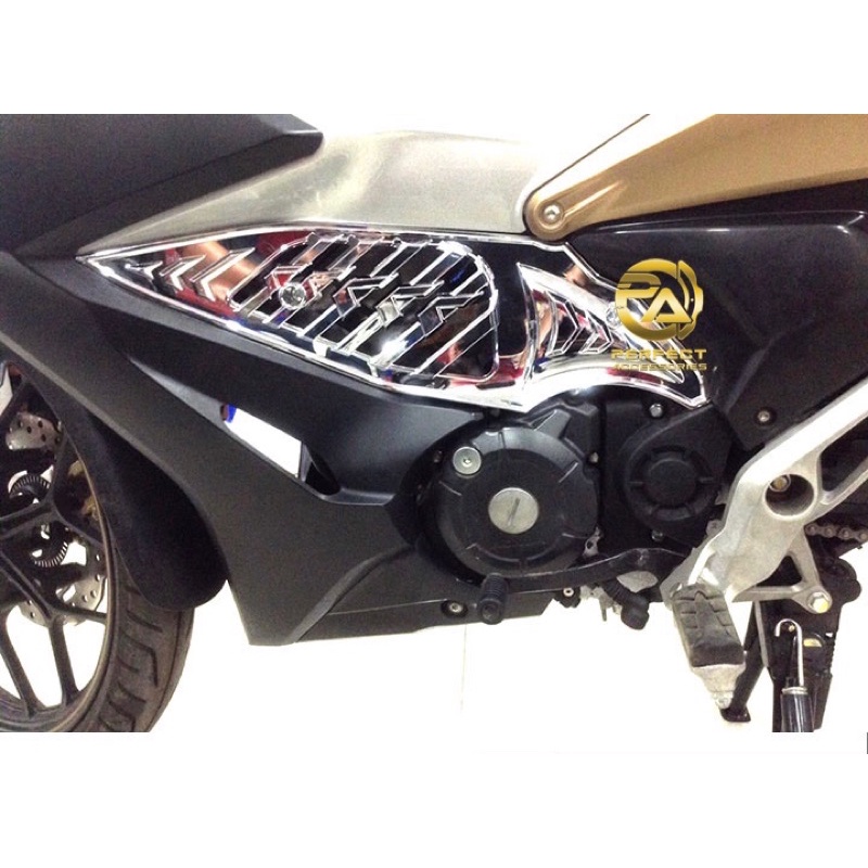 RSX RS-X 150 HONDA SIDE ENGINE COVER CARBON DAN CHROME SIDE COVER ENGIN ...