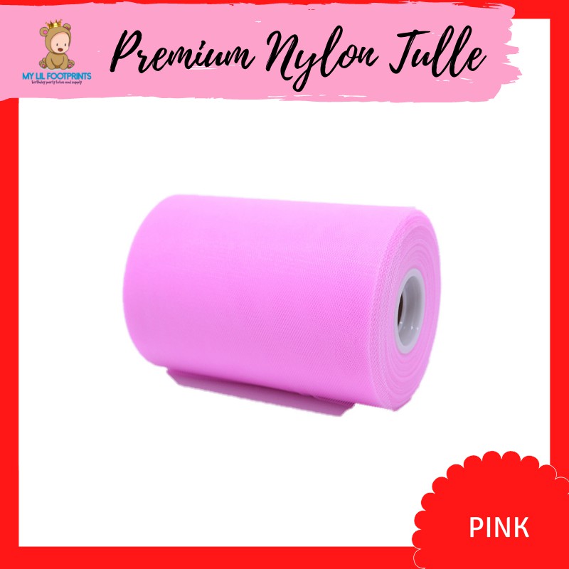 Pink Nylon Tulle Roll Kain Net Tulle Fabric Soft Net Fabric for Crafts ...