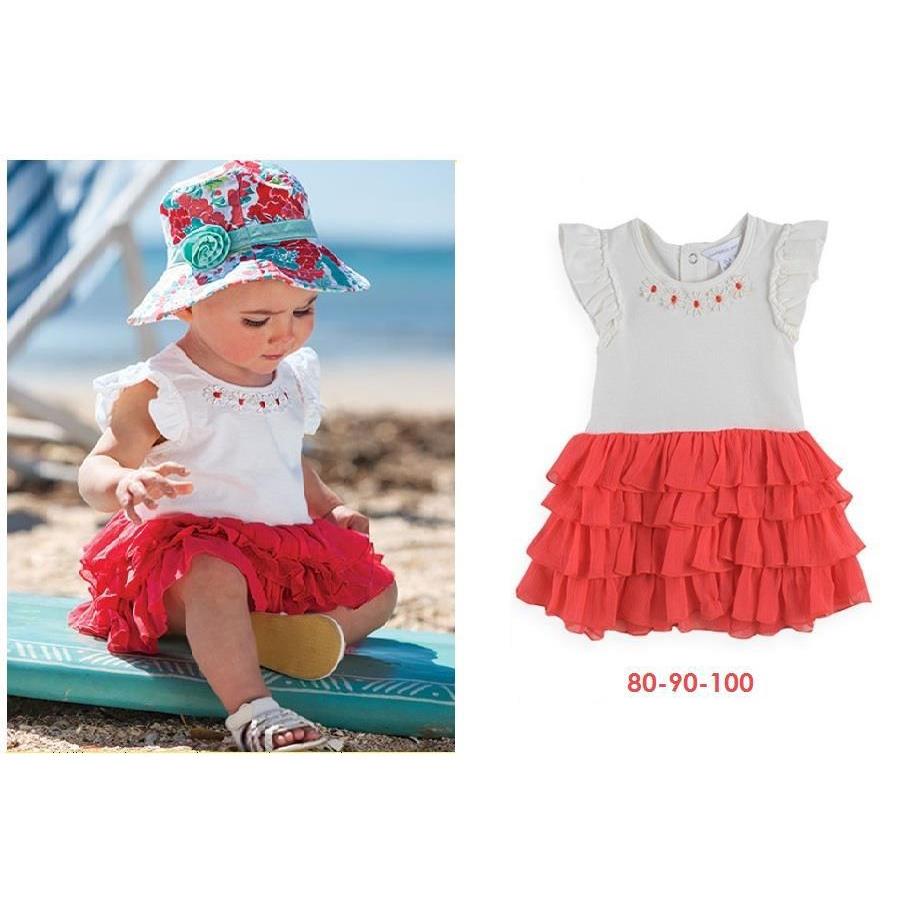 White Orange Ruffle Dress (Without Hat) | Shopee Malaysia