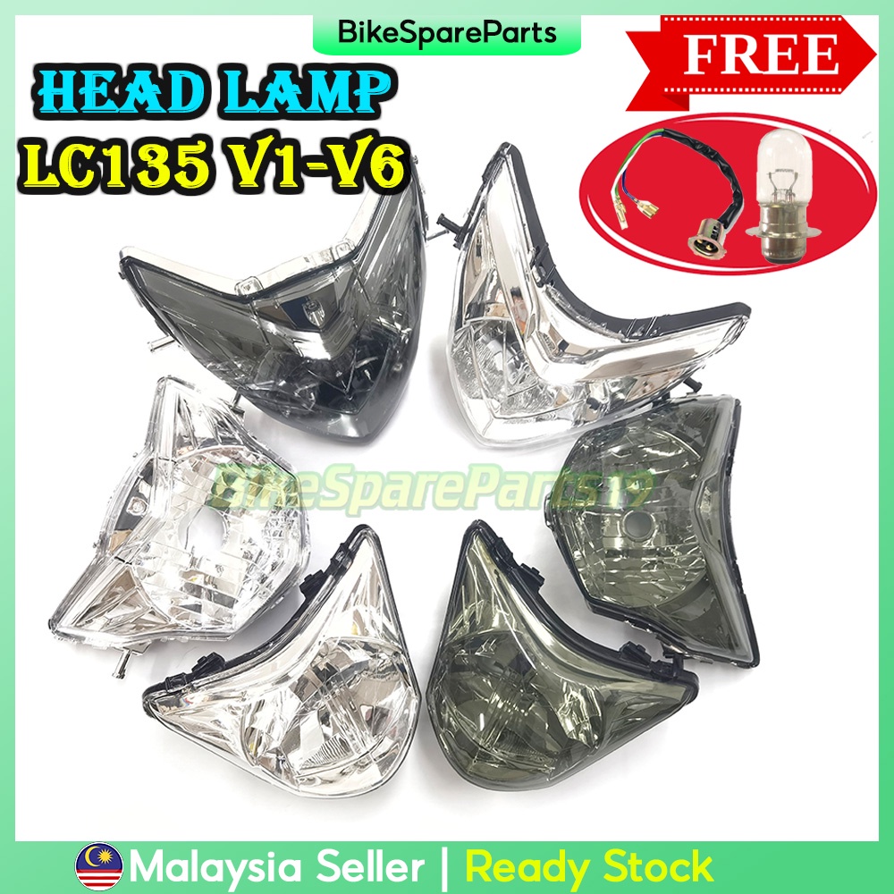 HEAD LAMP LC135 V1 V2 V3 V4 V5 V6 V7 LC 135 TINTED & CLEAR 135LC LAMPU DEPAN HEADLAMP HEAD LIGHT ...