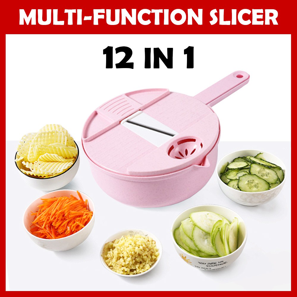12 in 1 Multi function Kitchen Vegetable Fruit Food Mandoline Shredder ...