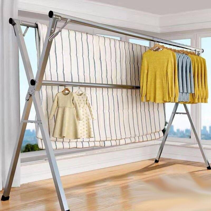 JFH Foldable Stainless Steel Cloth Hanger/Foldable Cloth Drying Rack ...