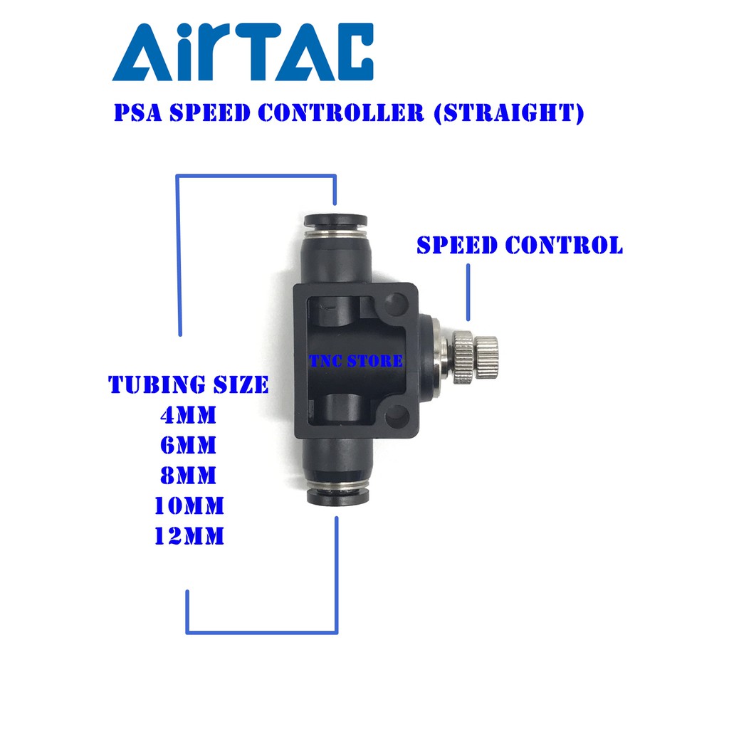 AirTac Pneumatic Fitting Speed Controller PSA4D PSA6D PSA8D PSA10D ...