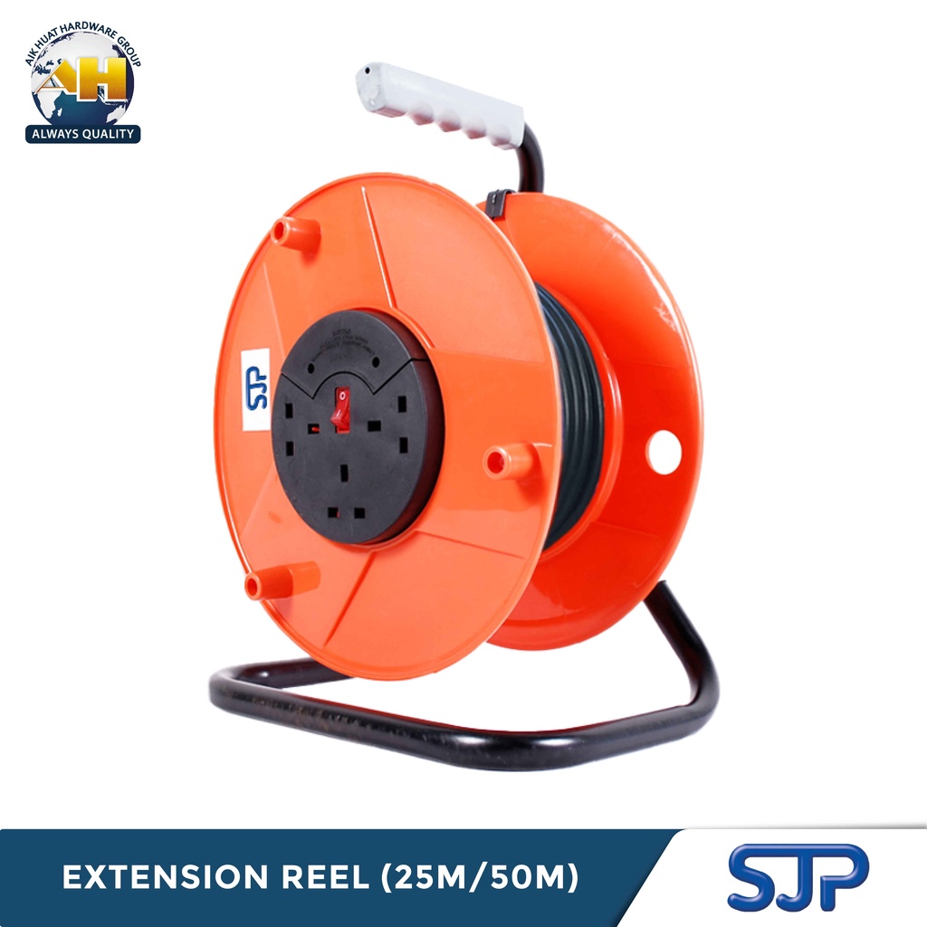 SJP Heavy Duty 3 Way Extension Cord Reel | 25 Meter & 50 Meter | 100% ...
