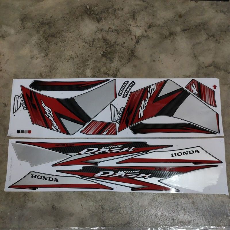 Stiker sticker body stripe cover set (2) honda wave dash R dash110 dash 110 v2 dash 2 | Shopee ...