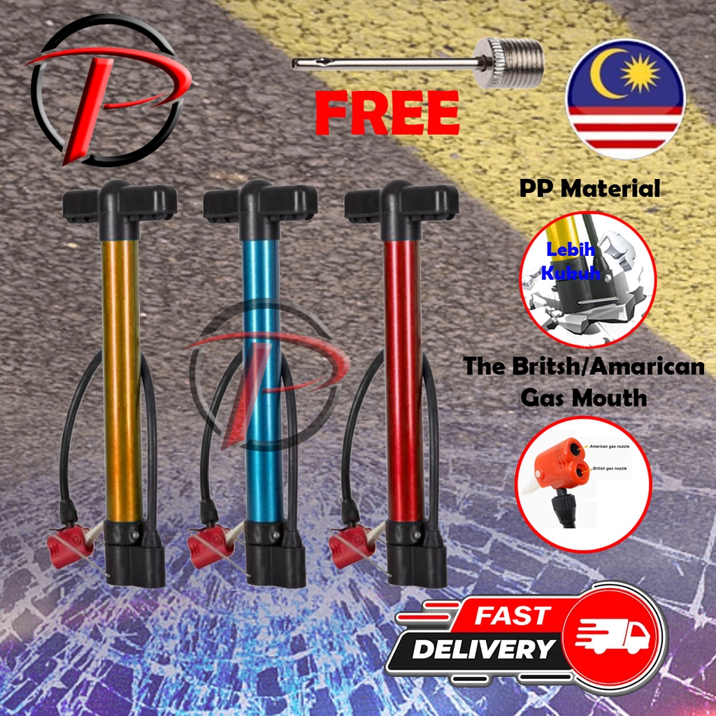 Pam Tayar Basikal Portable Bicycle Pump Dual Head Air Hand Pumps Tire ...