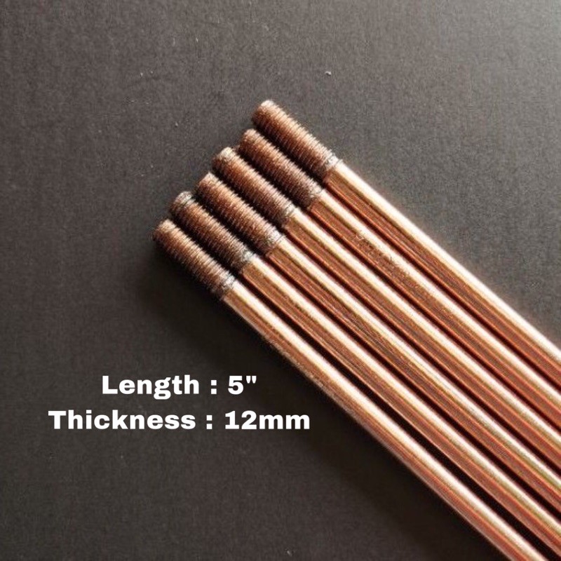 Copper Rod 5” 12mm Earthing Rod/ Wiring Safety Earthing | Shopee Malaysia