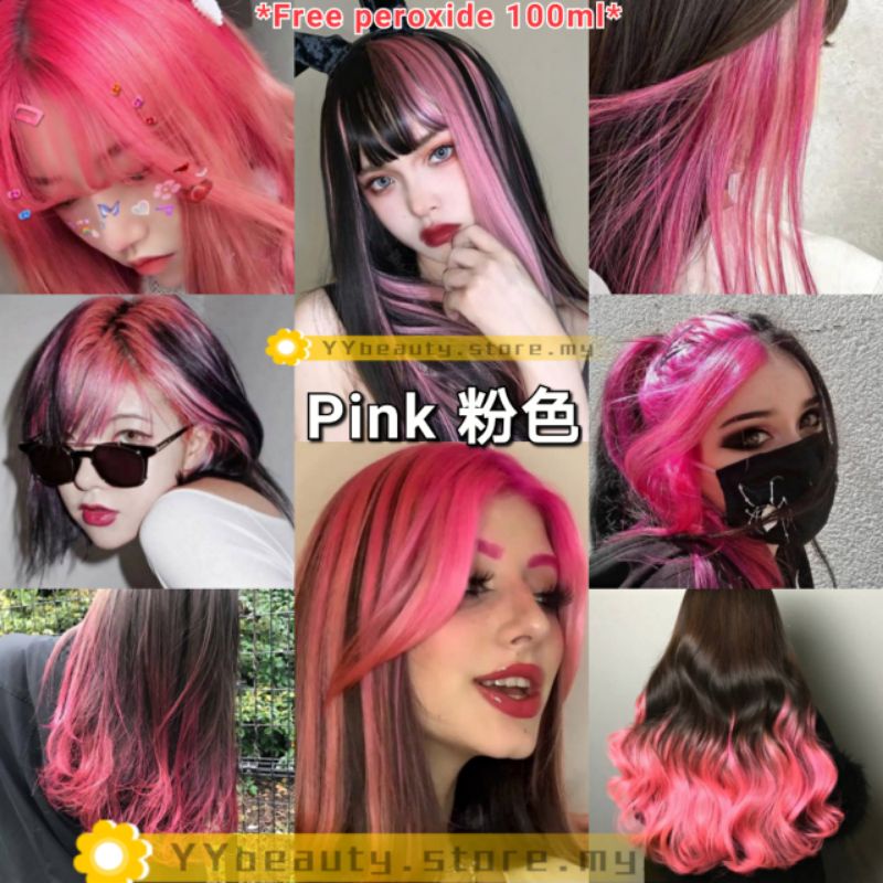 Pink Professional Hair Color Set 100ml Dye Hair Warna Rambut merah ...