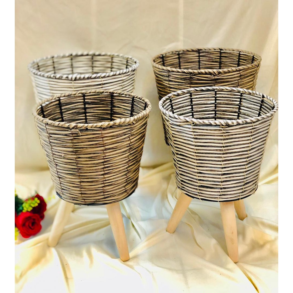 [READY STOCK] PASU ROTAN RATTAN FLOWER POT RATTAN BASKET PAU POKOK ...