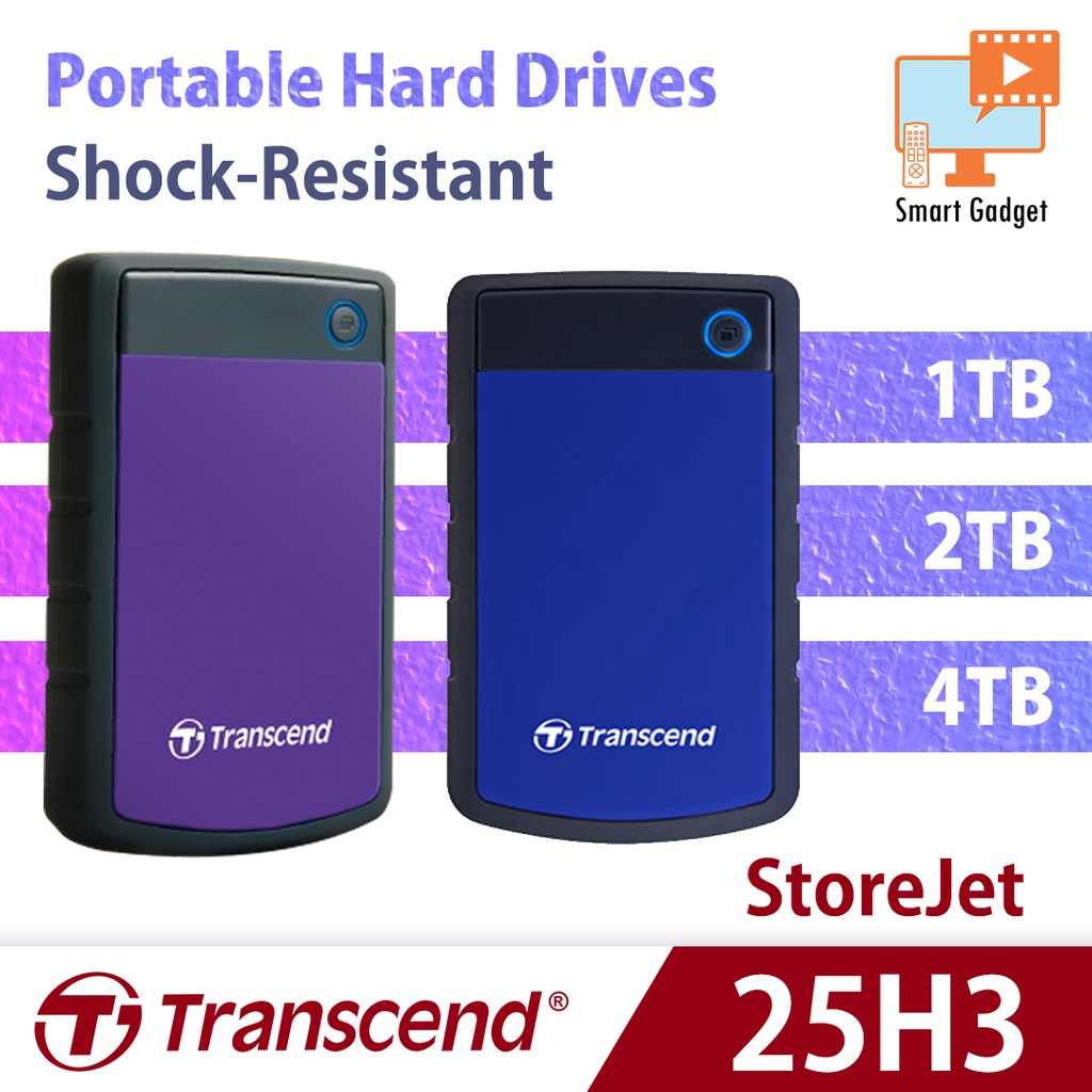 Transcend Original StoreJet 25H3 1TB │ 2TB │ 4TB External Hard Disk ...