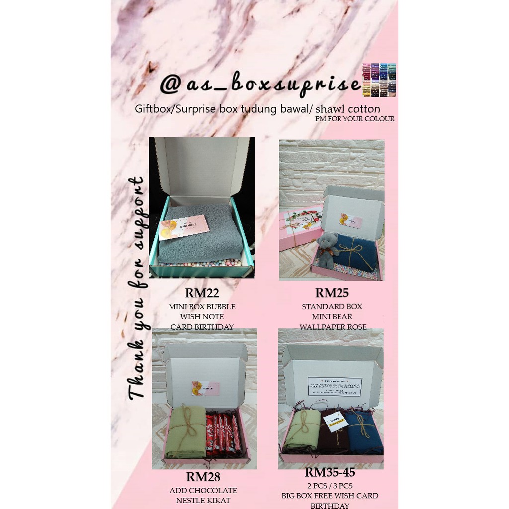 NEW box suprise birthday gift | tudung gift chocolate . | Shopee Malaysia