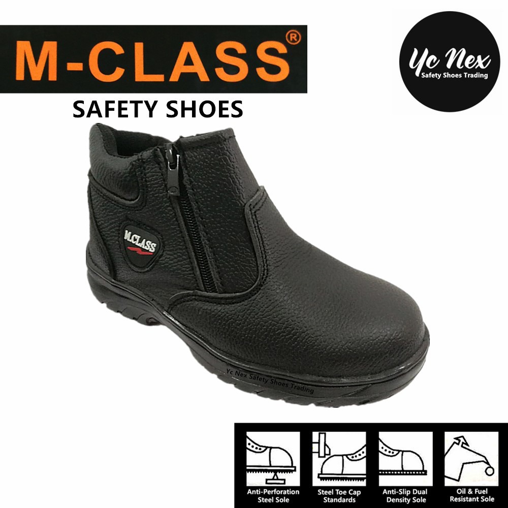 SAFETY SHOES / SAFETY BOOTS ZIP ON Mid Cut Steel Toe Cap READY STOCK ...
