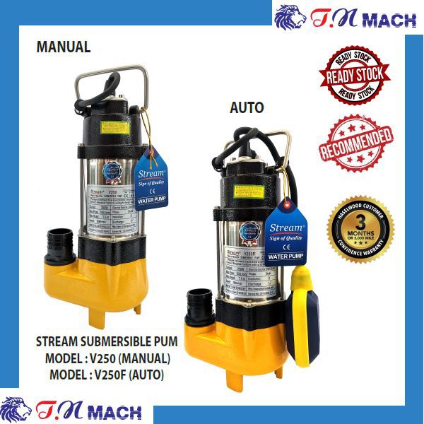 MIKWAWA / STREAM V250/V250F Sewage Submersible Water Pump v250(manual ...