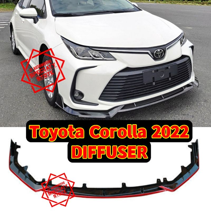Toyota Corolla 2019 2022 Altis Front Bumper Diffuser Lips BLACK toyota ...