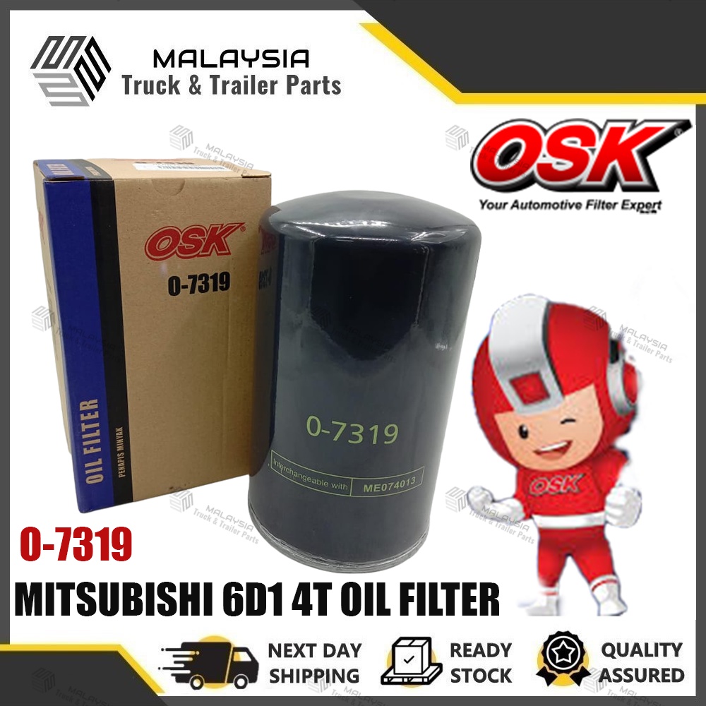 OSK O-7319 MITSUBISHI 6D14T.6D15T OIL FILTER (ME074013) | Shopee Malaysia