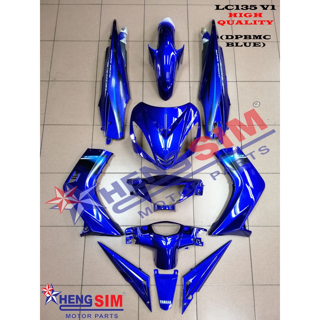Lc135 V1 Cover Set Dpbmc Blue Full Set Yamaha Shopee Malaysia