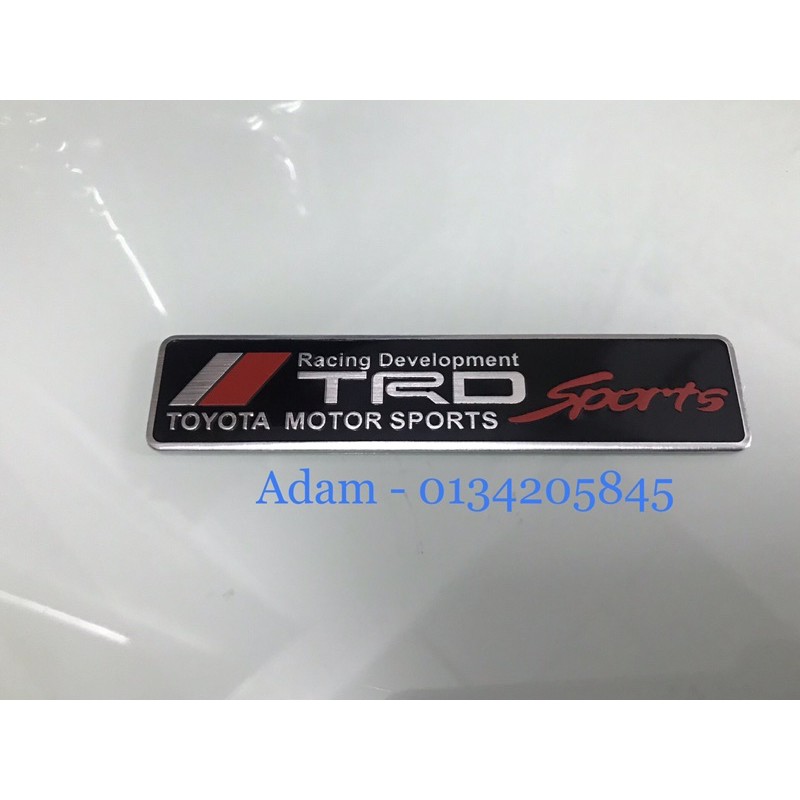 Trd TOYOTA MOTORSPORT Aluminium Sticker for Vios , Vellfire , Alphard ...
