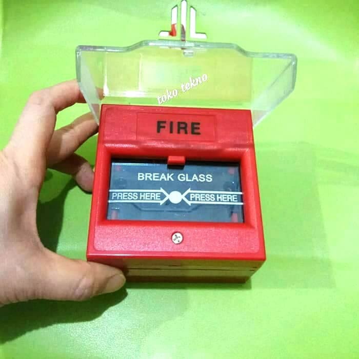 MERAH Red Breakglass+Plastic Acrylic Lid 1 set (Break glass+Cover ...