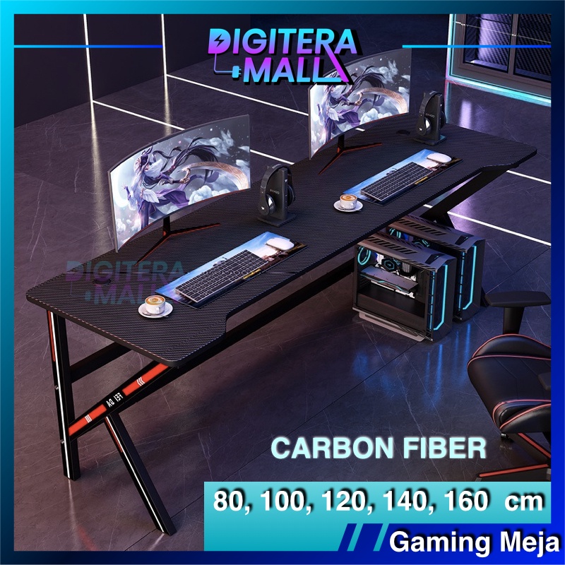High Quality Carbon Matte Gaming Table 160CM /Meja Gaming/Computer ...