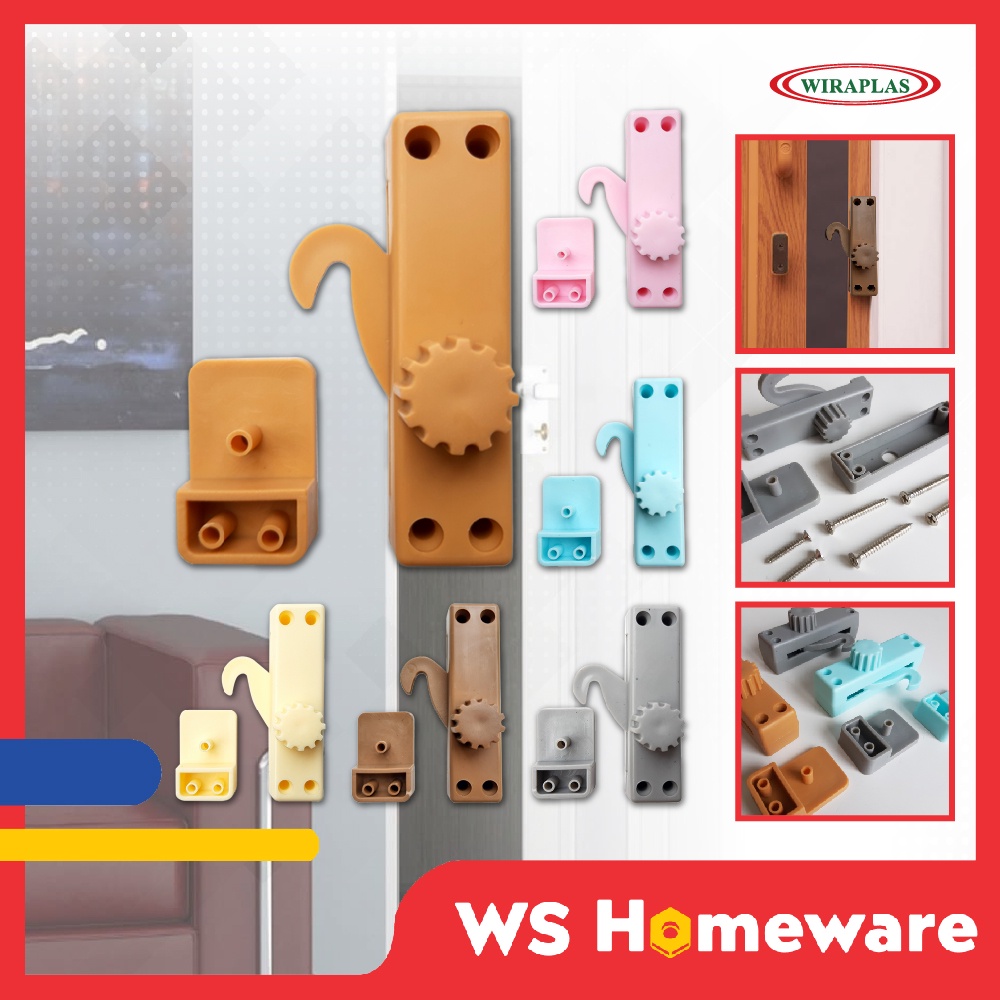 WS WIRAPLAS Plastic Folding Door Lock for PVC Sliding Washroom Toilet ...