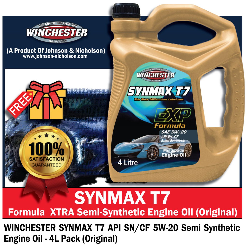Winchester Synmax T7 5w20 4L Semi Synthetic SN Engine Oil Car Lubricant ...