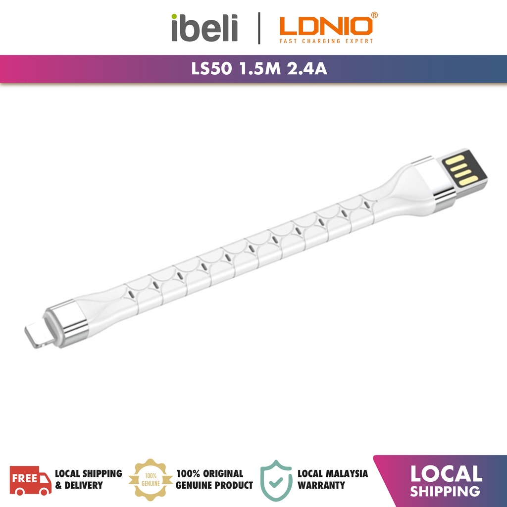 LDNIO LS50 Micro USB/Type-C 15cm TPE Bracelet Data Cable Compatible with iPhone | Shopee Malaysia