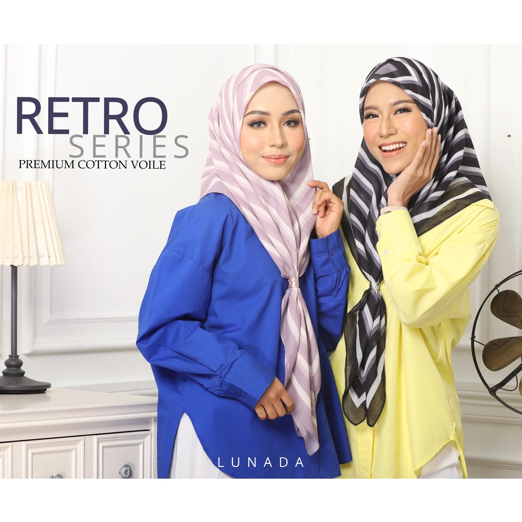 🔥[NEW RELEASE]🔥 LUNADA Retro Series Exclusive Cotton Voile Tudung Bawal ...