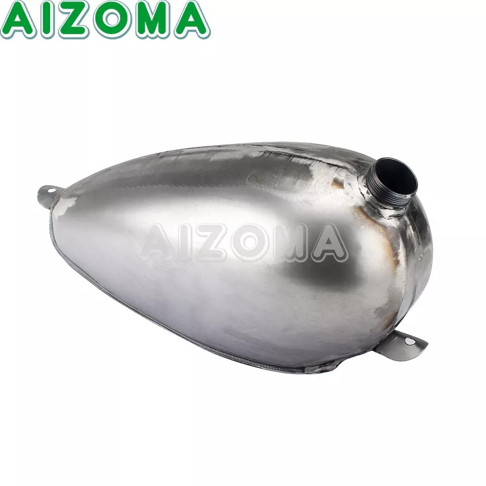 Motorcycle 4L Bare Steel Petrol Fuel Tank Retro Unpainted Oil Box ...