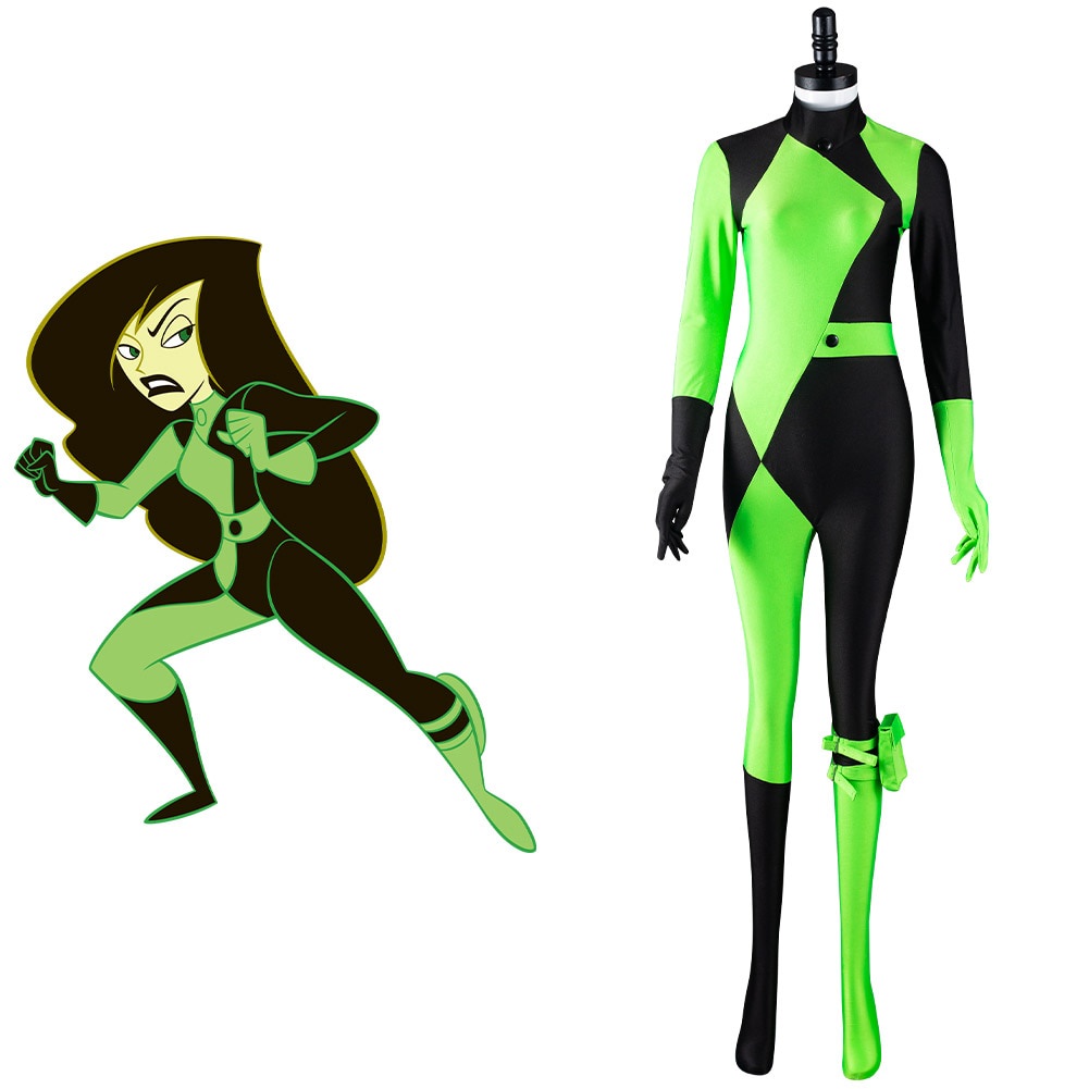 In Stock Kim Possible Shego Cosplay Costume Adult Jumpsuit Outfits ...