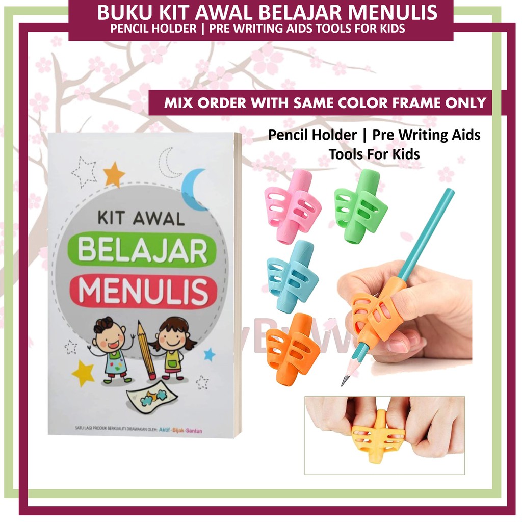 Buku Kit Awal Belajar Menulis II Pencil Holder | Pre Writing Aids Tools ...