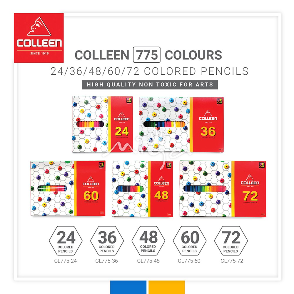 COLLEEN 775 Color Pencil Hexagon 24 / 36 / 48 / 60 / 72 Colors | Shopee ...