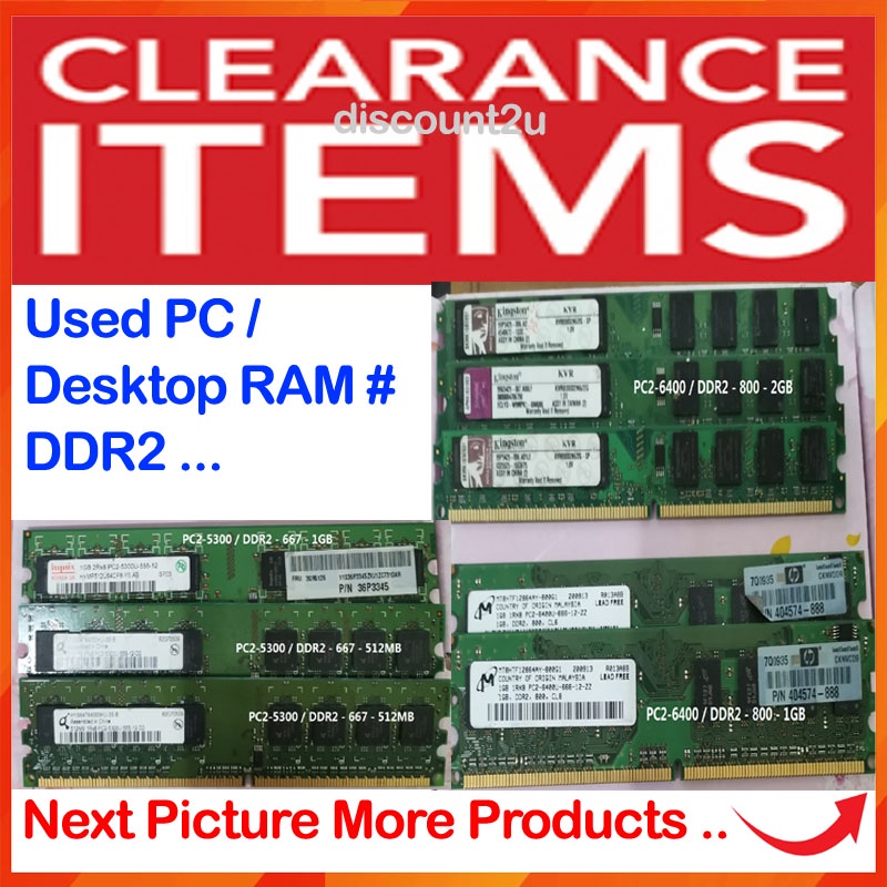 [Used] Computer Memory RAM DDR2 DDR3 For Desktop and Laptop - Used ...
