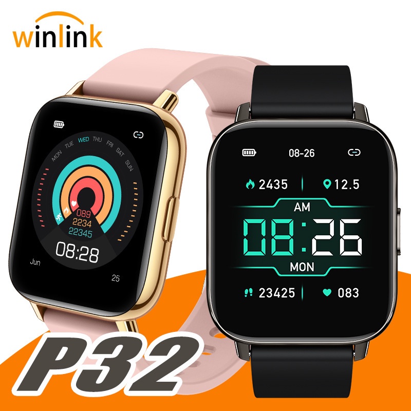 Wechat P32 smart watch 1.65 inch continuous heart rate blood pressure ...
