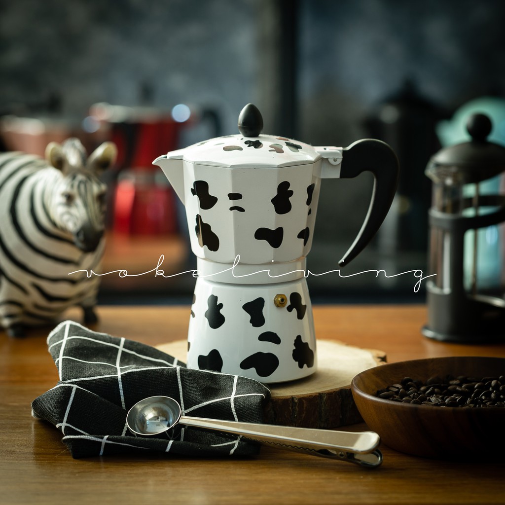 MOKA POT COFFEE ESPRESSO 6 CUP CUTE MILK COW | Shopee Malaysia
