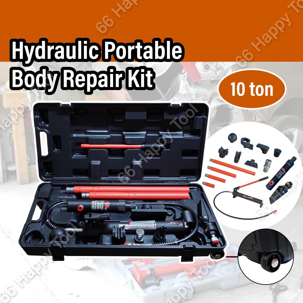 10 tons Heavy Duty Hydraulic Cylinder Jack Kit Full Set 10T Portable ...