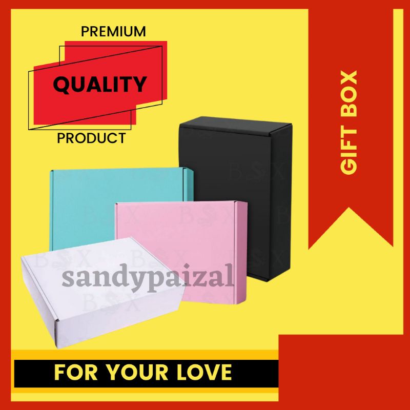 Plain Colour Gift Box Craft Paper Box Pizza Box Carton Box Kotak ...