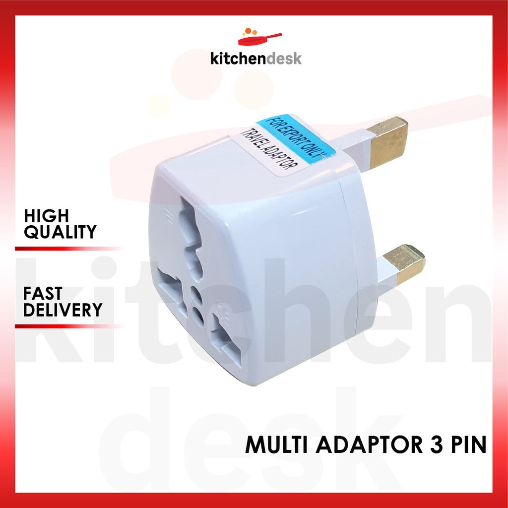 KD_ Multi Adapter 13A 3 Pin UK Plug Universal Adaptor Neon Light Socket ...