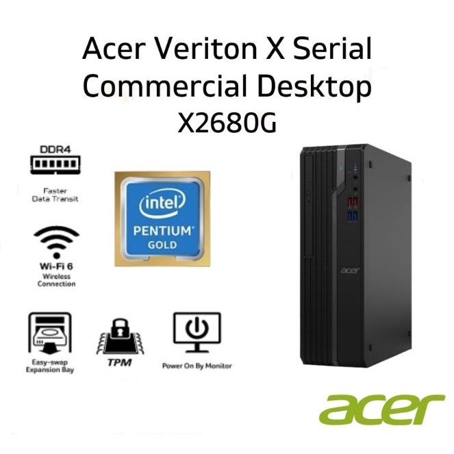 Acer Veriton X2680G Commercial Desktop SFF Computer Dual Core 256GB SSD ...