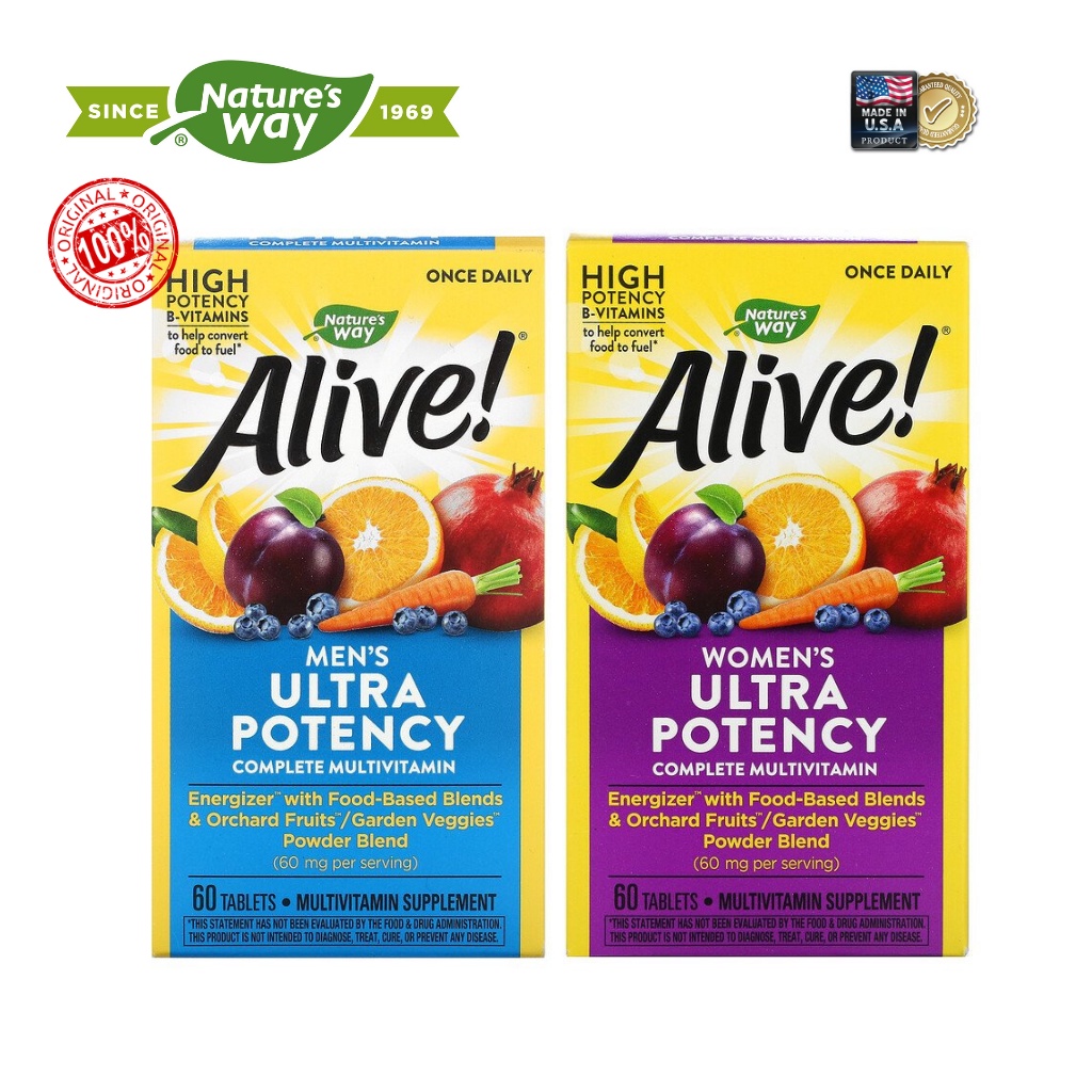 Nature's Way Alive! Men's & Women's Ultra Potency Complete Multivitamin ...