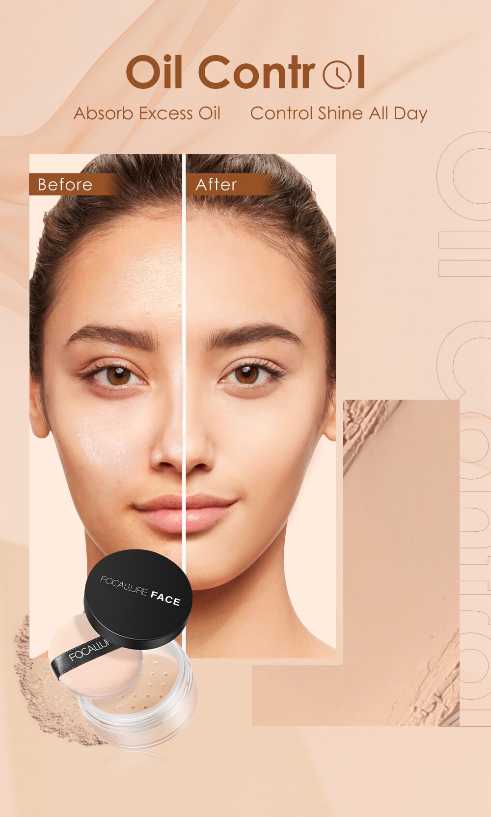 FOCALLURE Matte Oil Control Loose Setting Powder Weightless With ...