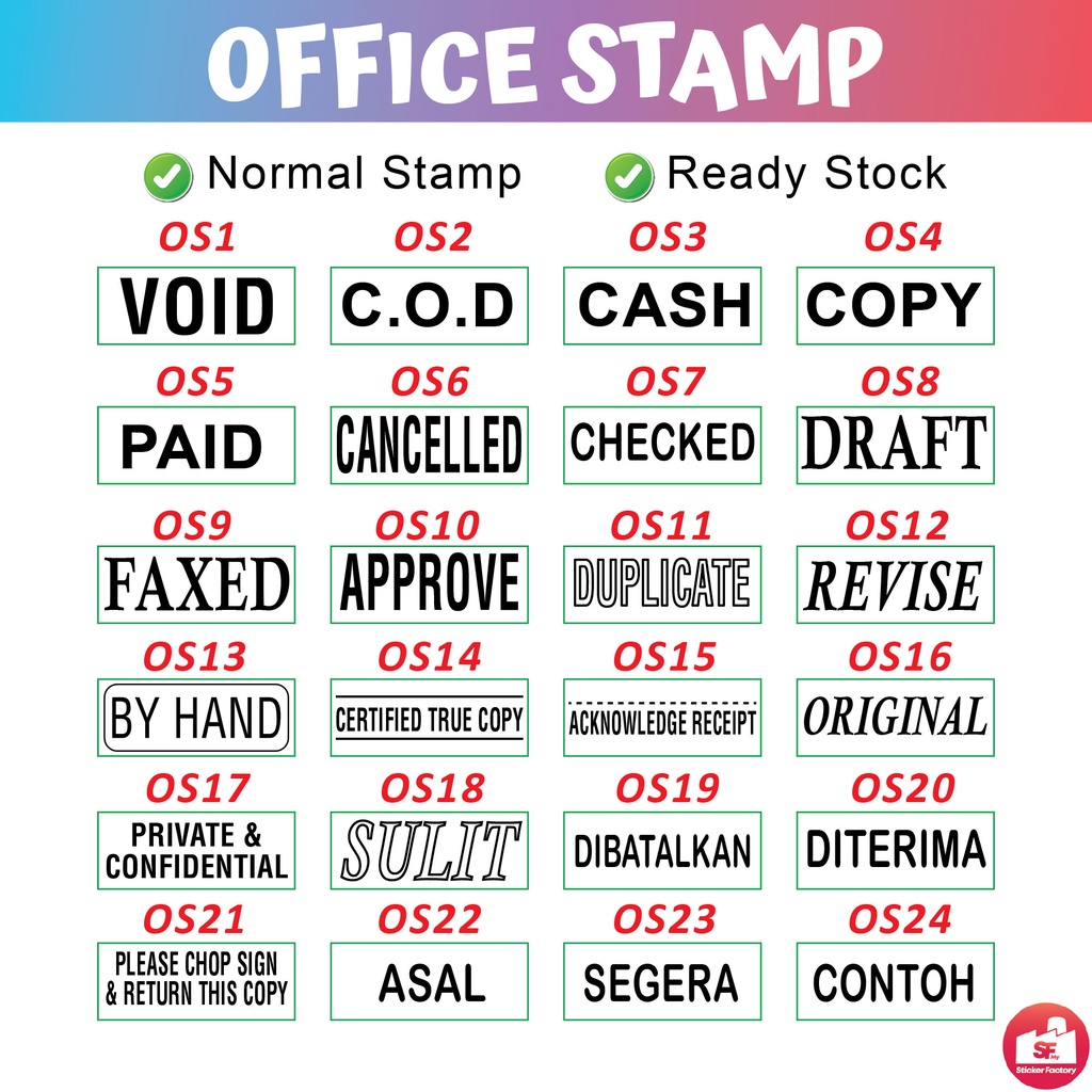 PAID STAMP / FAZED STAMP / CHECKED STAMP / Stock Office Stamp / Chop ...
