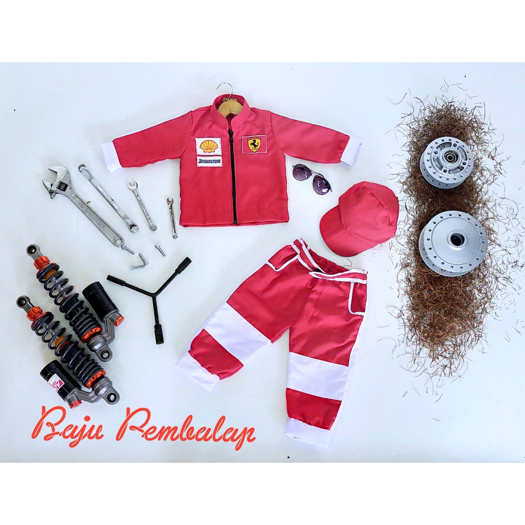 PUTIH MERAH Children's RACER COSTUME RED COMBI WHITE AGE 0-1 YEARS ...